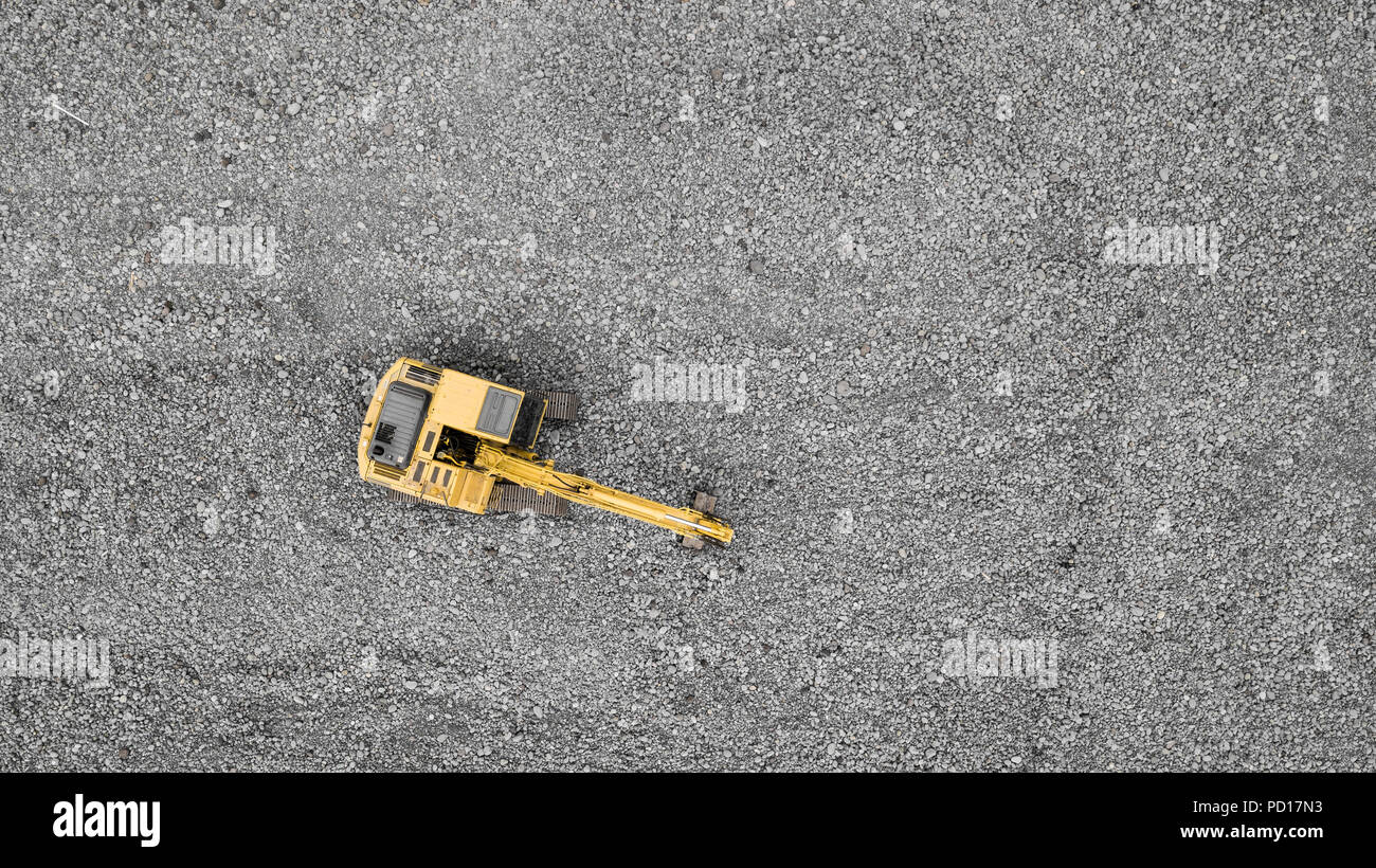 Aerial view excavator digger work hi-res stock photography and images ...
