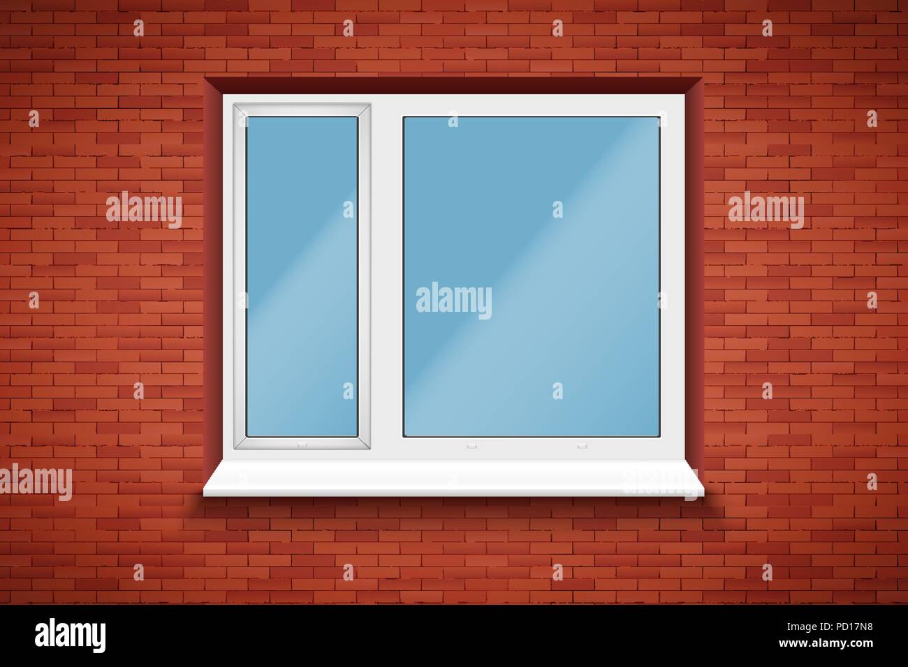 PVC window in brick wall Stock Vector Image & Art - Alamy