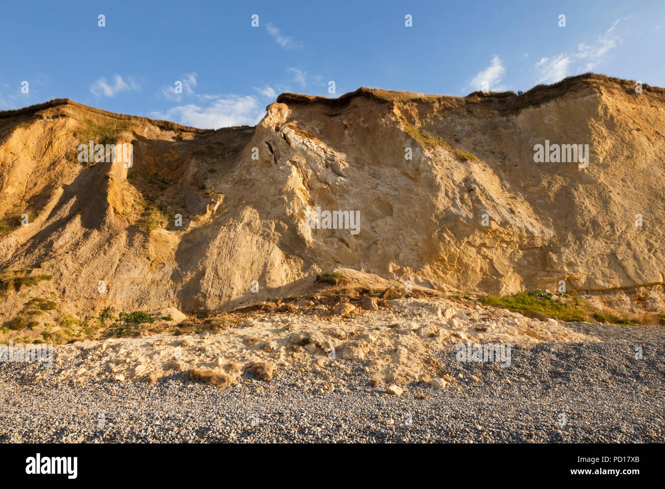 Sheringham cliffs showing coastal erosion in Norfolk England UK Stock ...