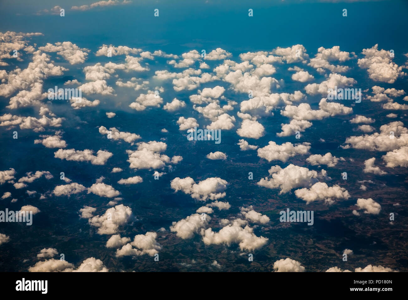 Aerial view of beautiful Philippines seen from the cloudy sky on a ...