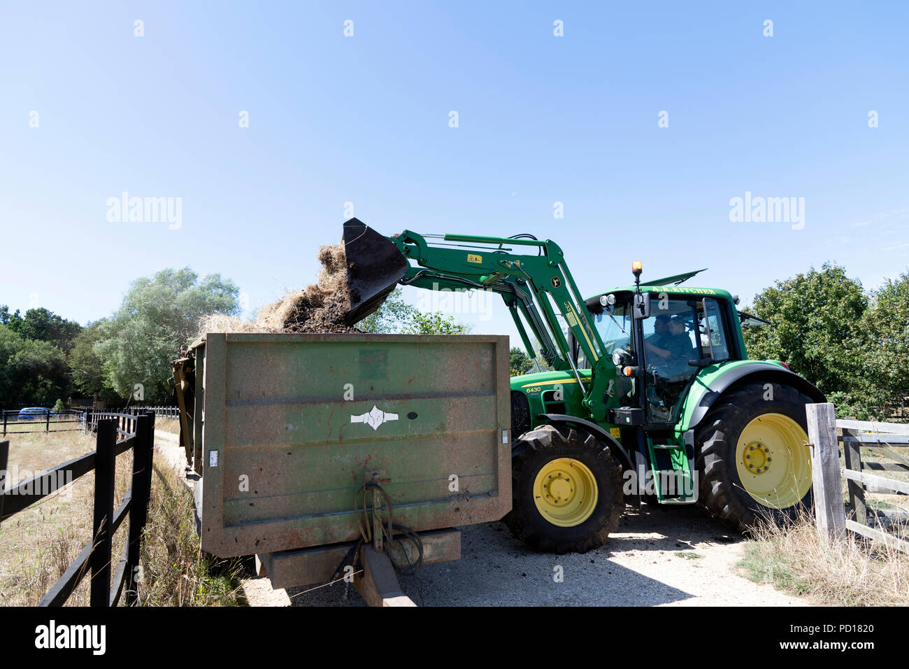 John Deere 6430 Tractor Fitted with JD 633 loader Stock Photo - Alamy