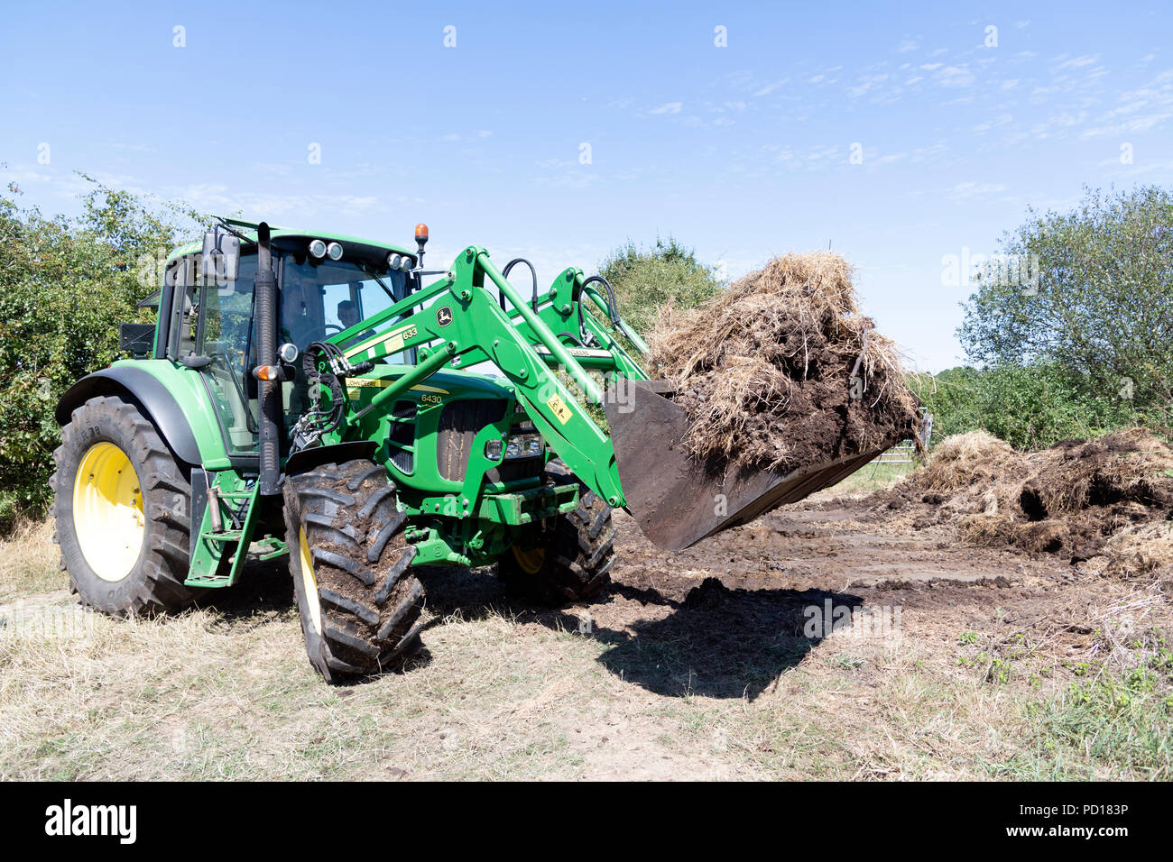 John Deere 6430 Tractor Fitted with JD 633 loader Stock Photo - Alamy