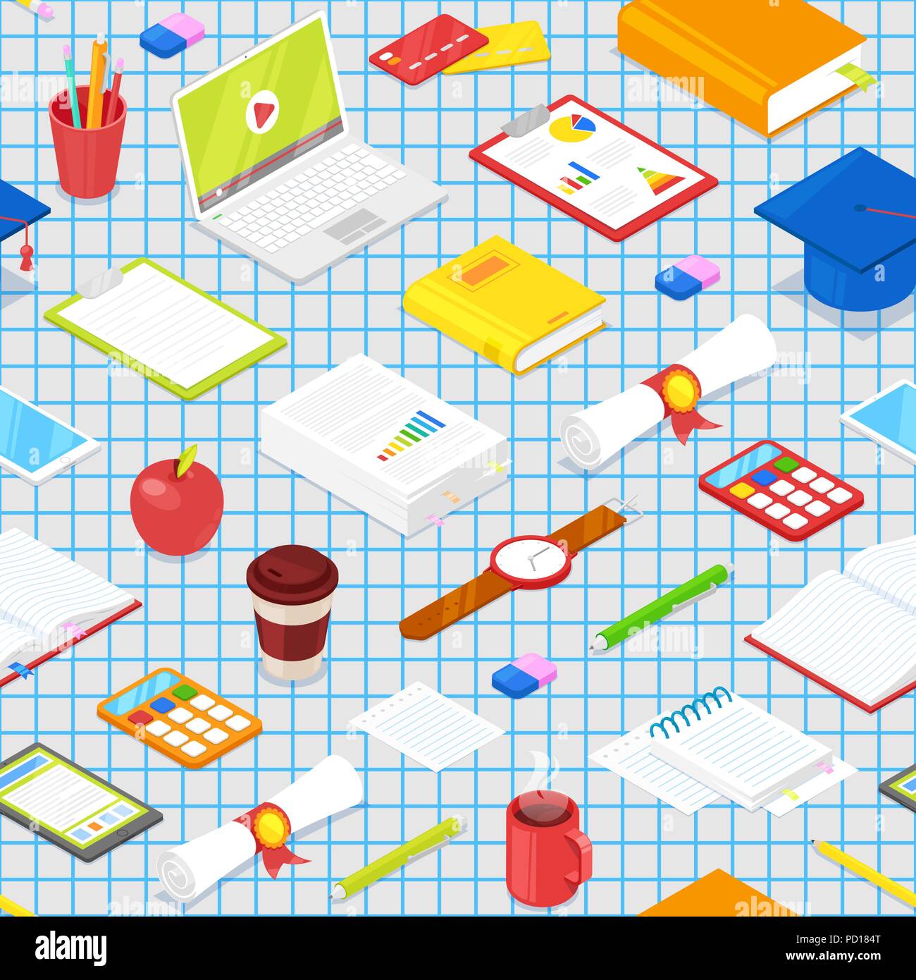 Certificate icon seamless pattern Stock Vector Images - Alamy