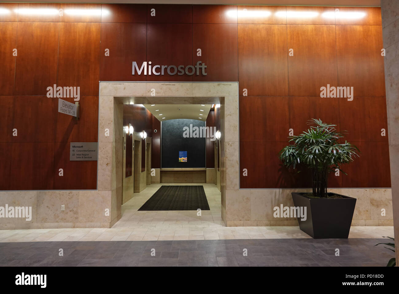 Microsoft office in Lincoln Square in Bellevue, WA, USA; August 2018 ...