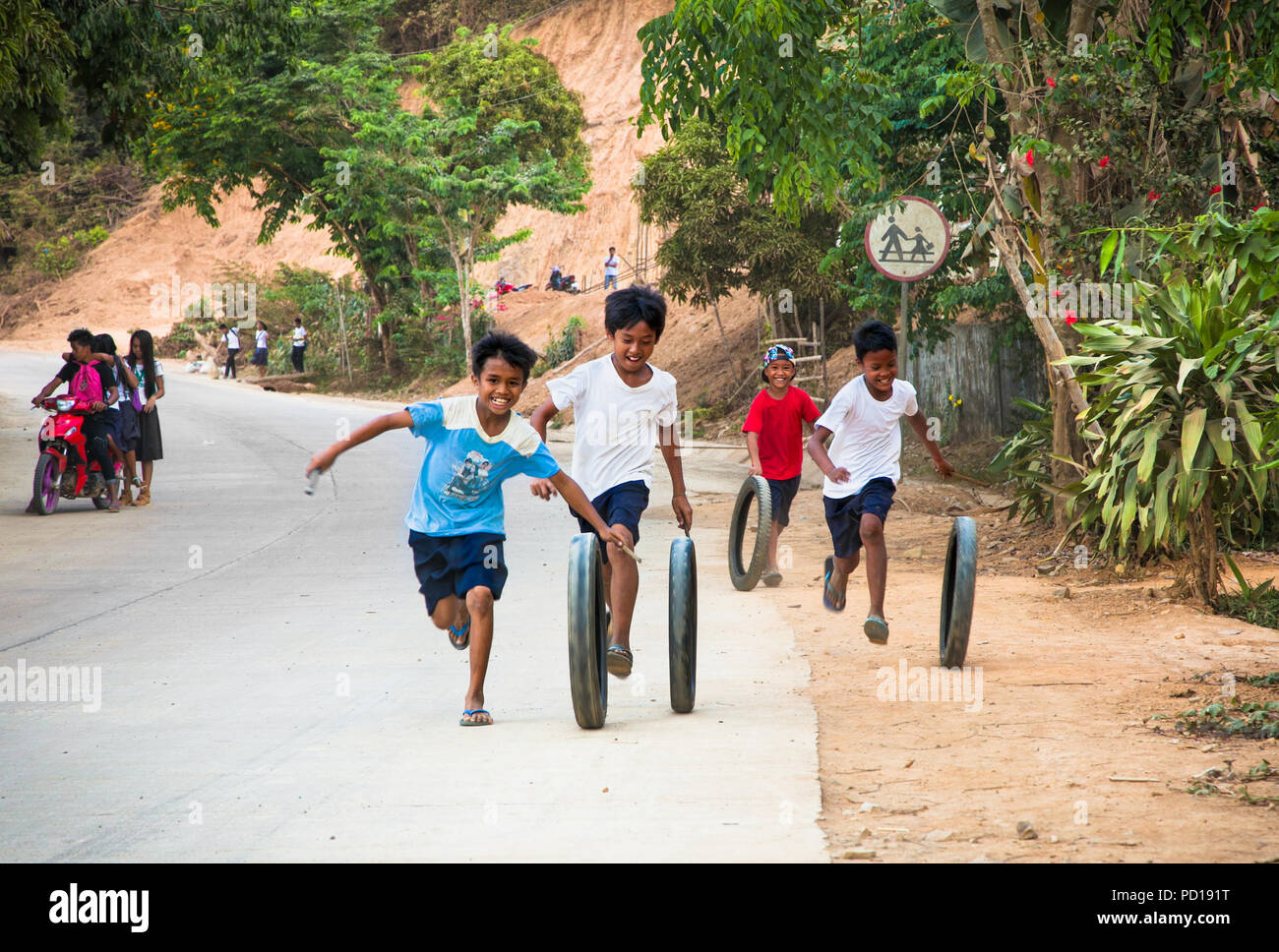 Village kids asia palawan horizontal hi-res stock photography and ...