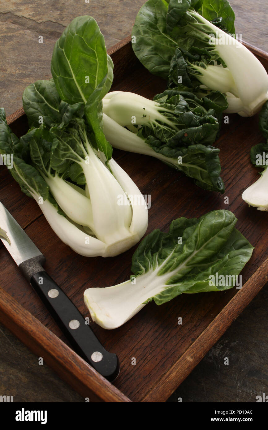 preparing pac choi vegetable Stock Photo - Alamy