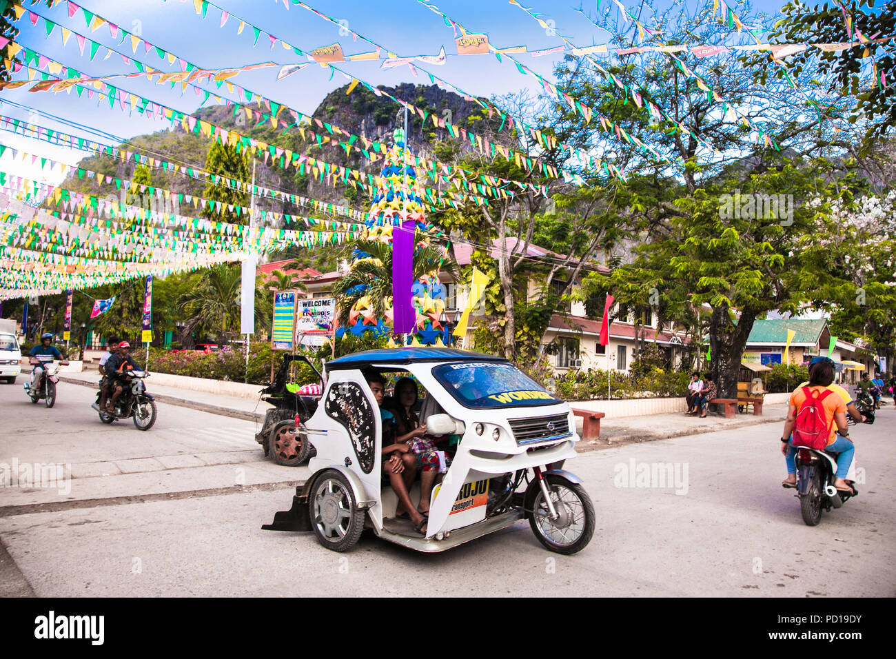 PALAWAN, PHILIPPINES- MARCH 29, 2016: Bontoc is a motorized home made ...