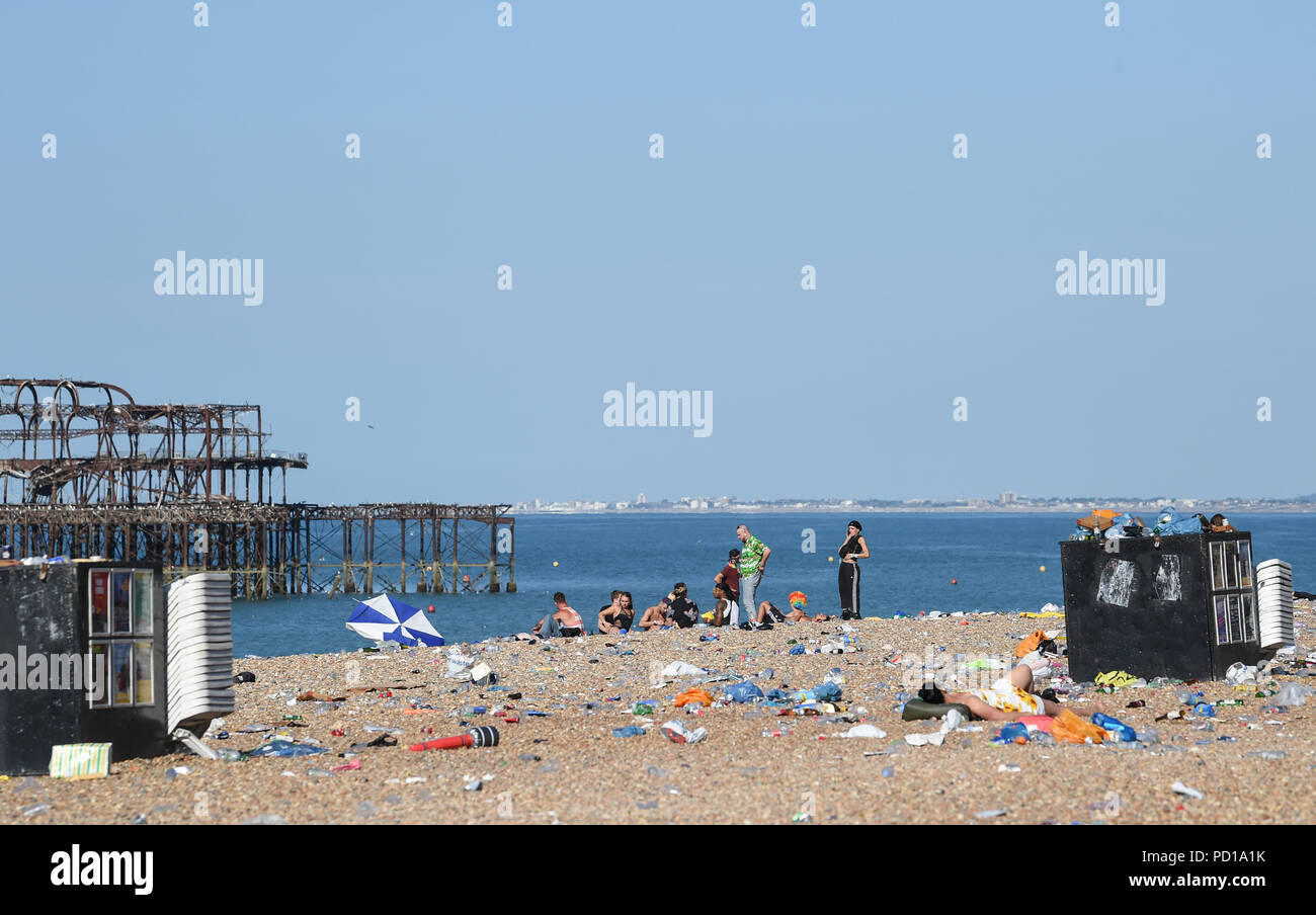 Brighton, UK. 5 August 2018. Hundreds of Brighton Pride party goers ...