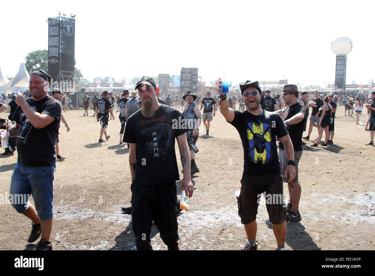 Wacken, Deutschland. 03rd Aug, 2018. Summer - Wacken Open Air - Heat and dust instead of mud and ...