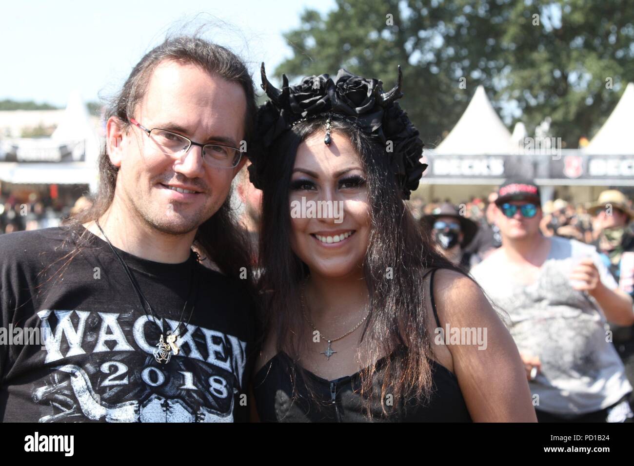 Wacken, Deutschland. 03rd Aug, 2018. Summer - Wacken Open Air - Heat and dust instead of mud and ...