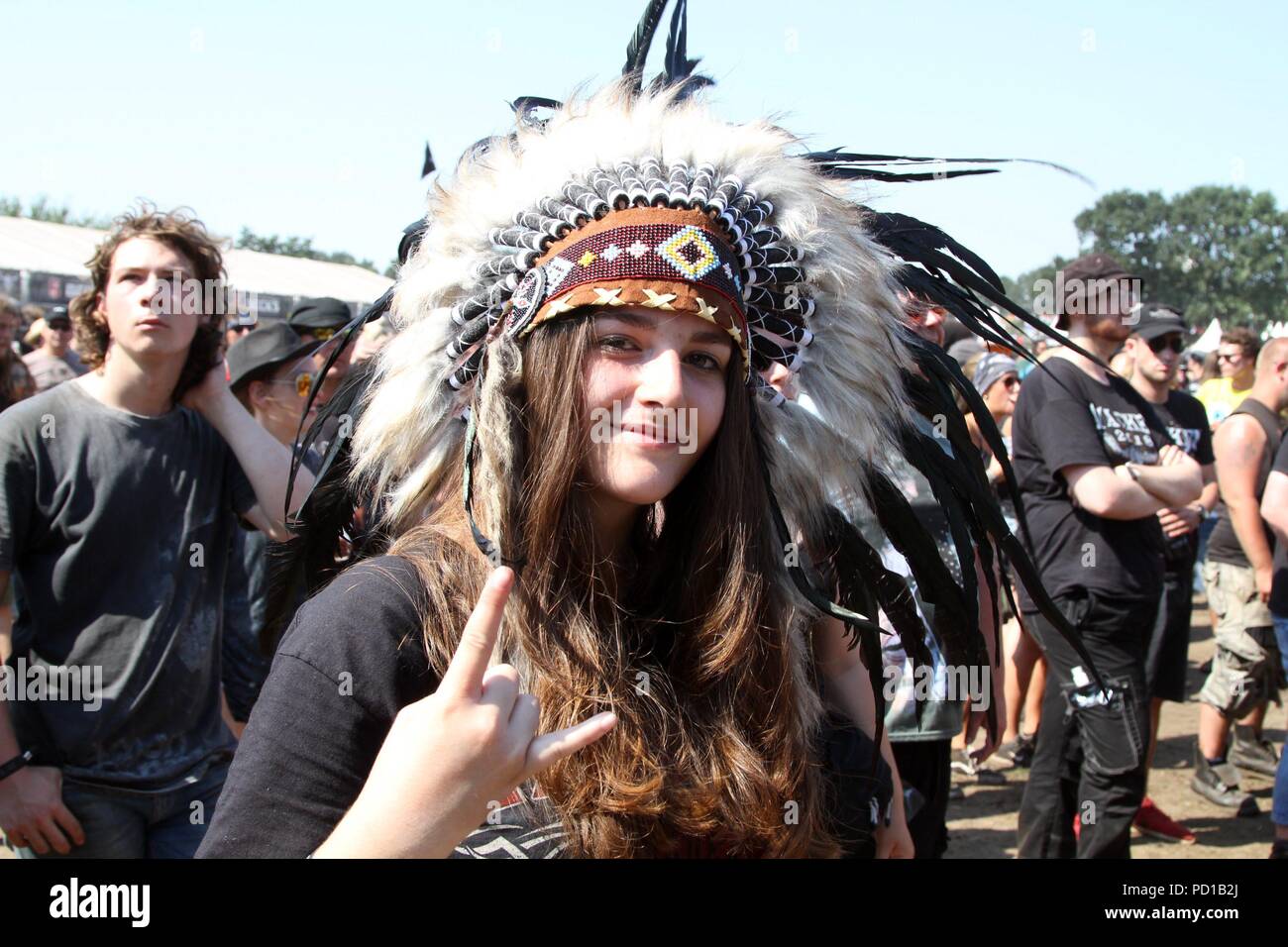 Wacken, Deutschland. 03rd Aug, 2018. Summer - Wacken Open Air - Heat and dust instead of mud and ...