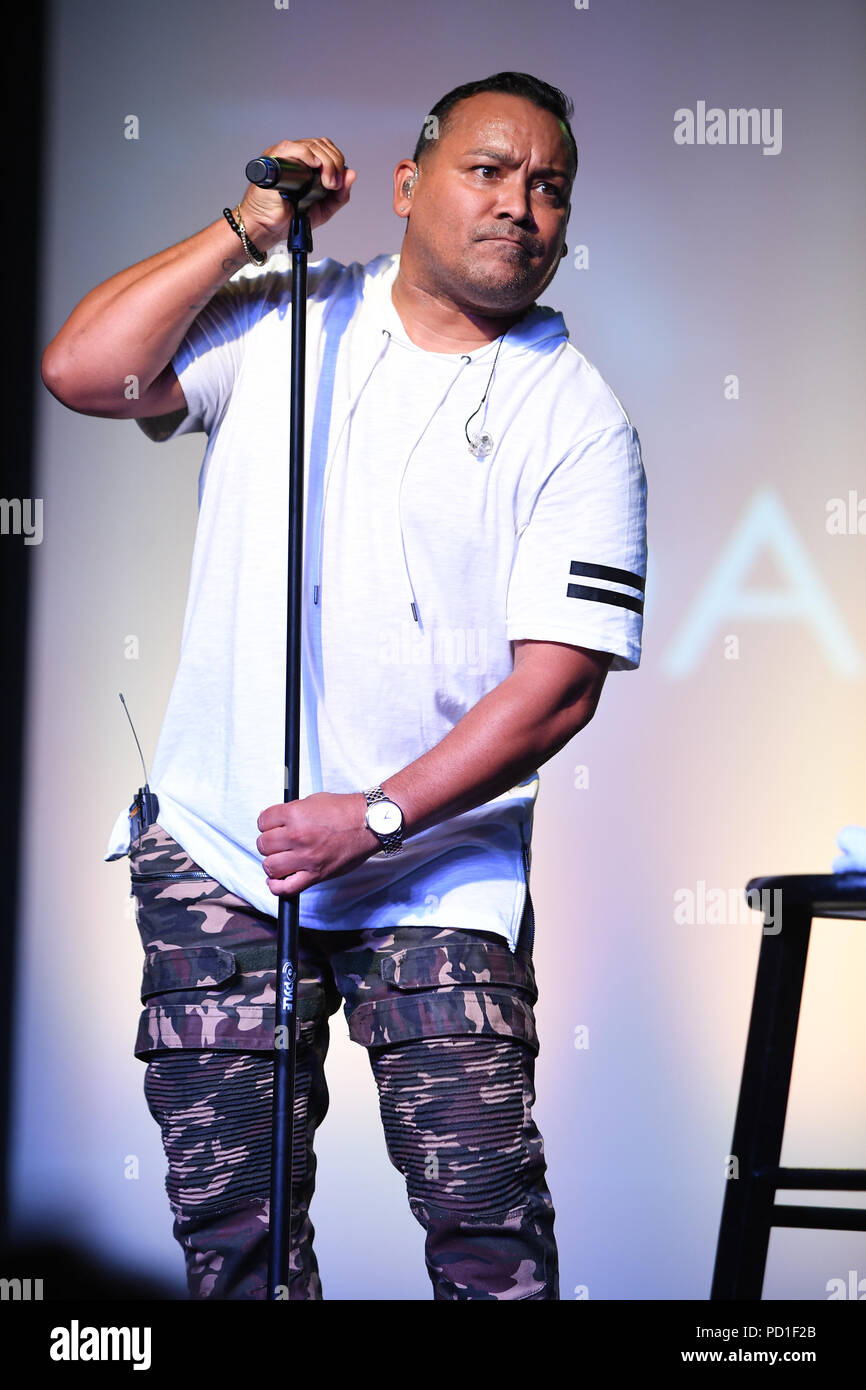 Dania Beach FL, USA. 04th Aug, 2018. George Lamond performs on Stage ...