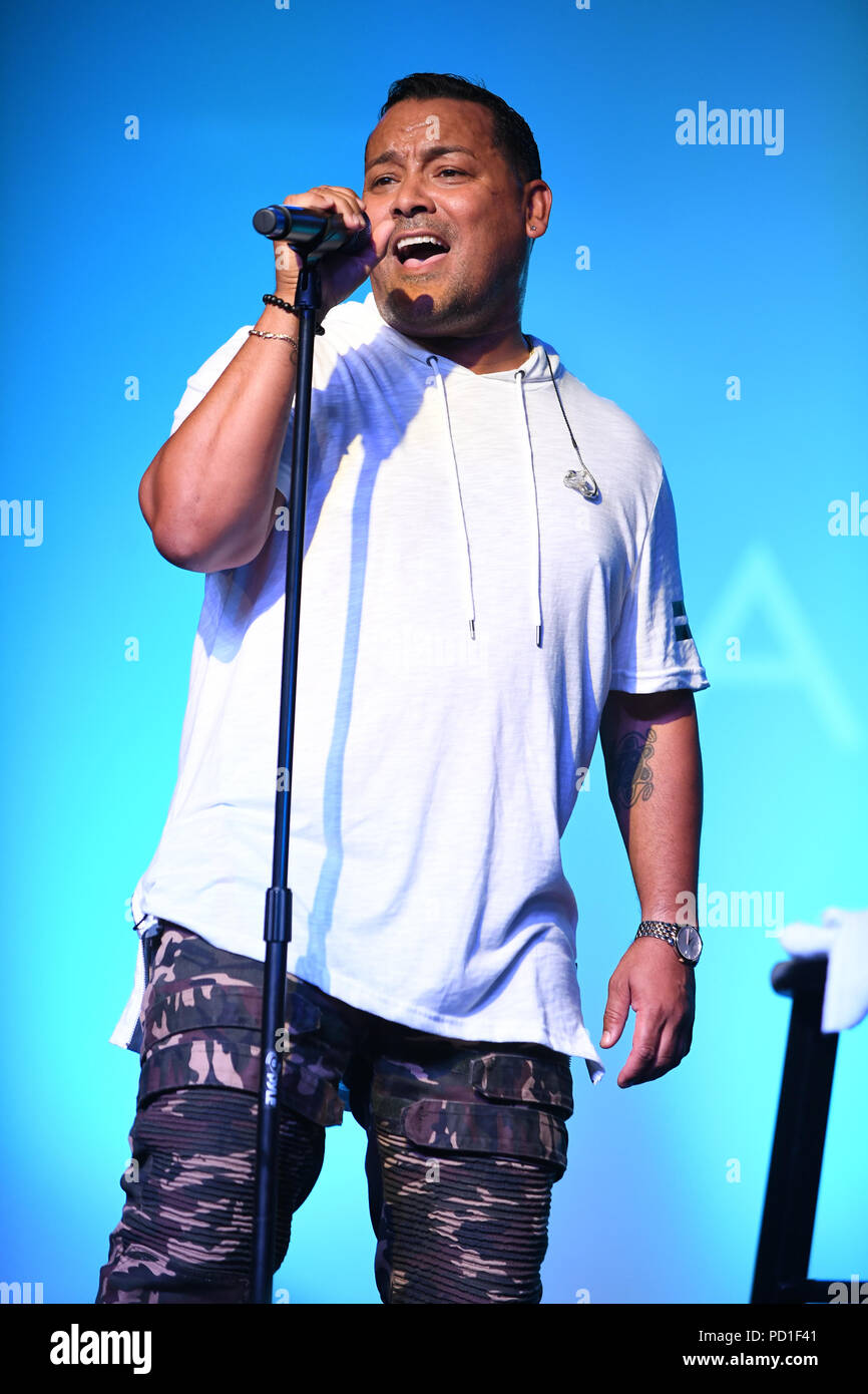 Dania Beach FL, USA. 04th Aug, 2018. George Lamond performs on Stage ...