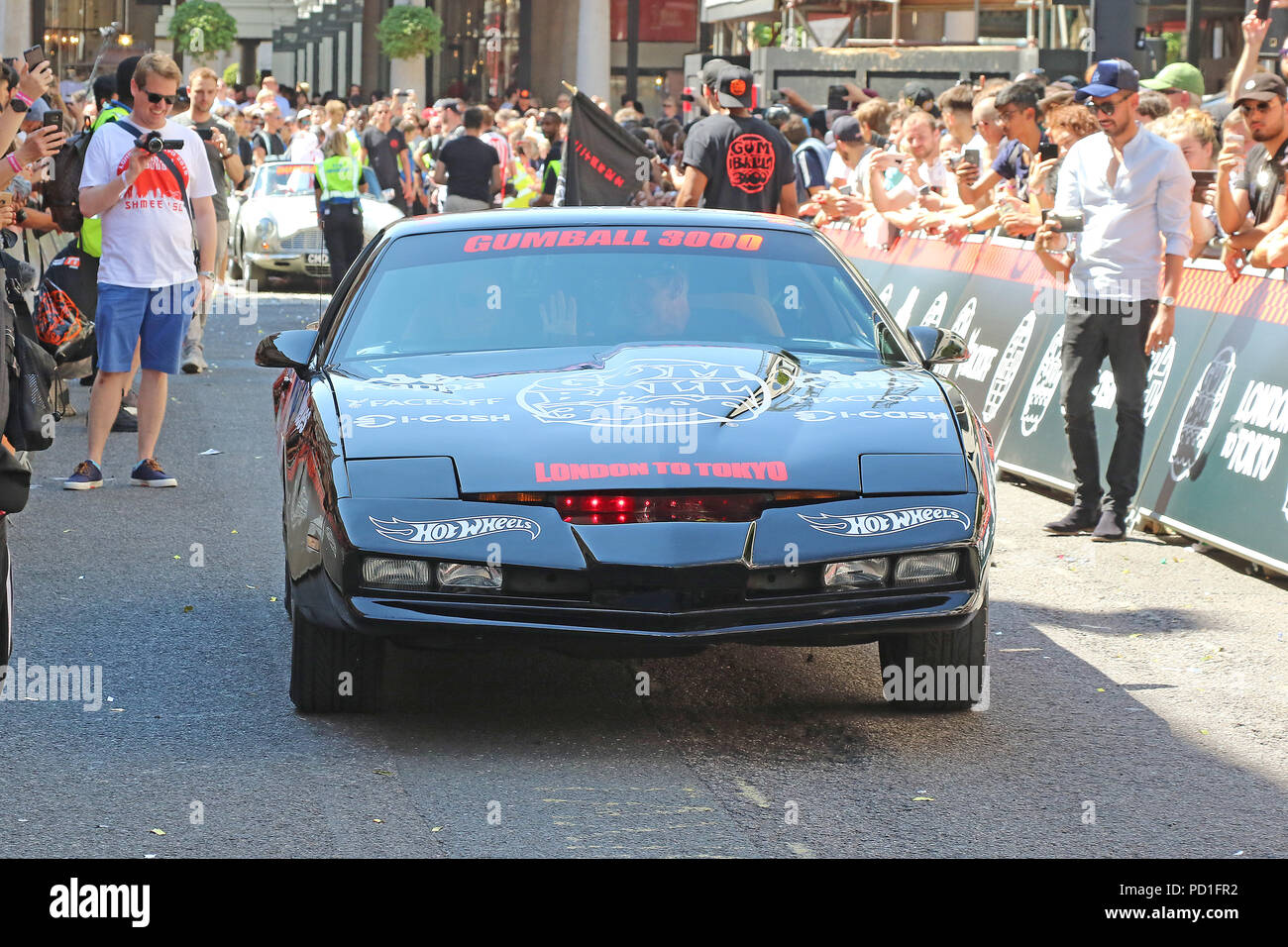 London, UK. 05th Aug, 2018. Knight Rider KIT Car, Gumball 3000 launch ...