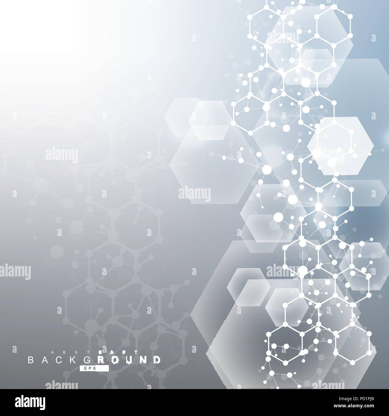 Modern futuristic background of the scientific hexagonal pattern. Virtual abstract background ...
