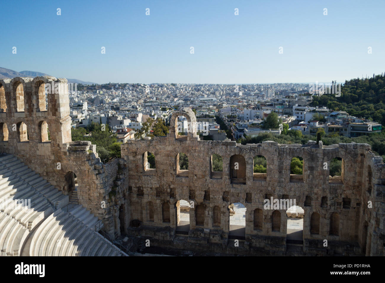 Amphitheater at the Parthenon, Acropolis in Athens, Greece Stock Photo ...