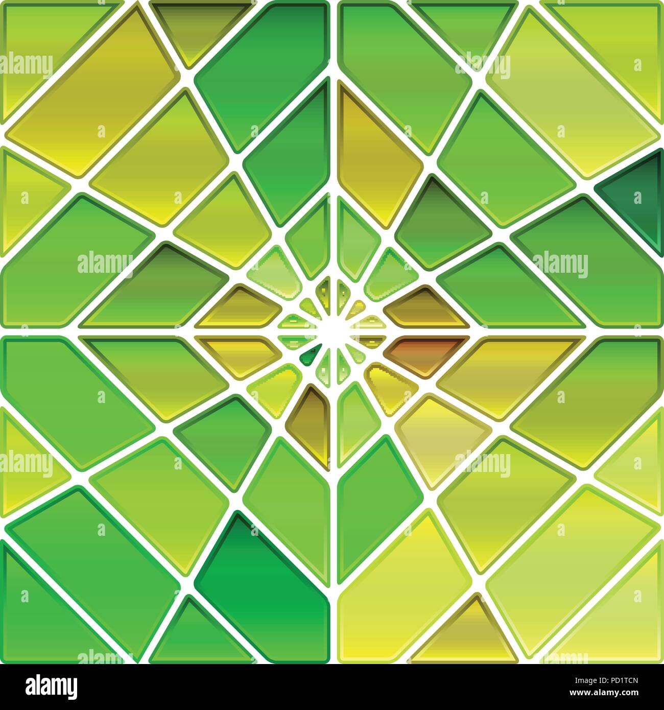 abstract vector stained-glass mosaic background - green and yellow ...