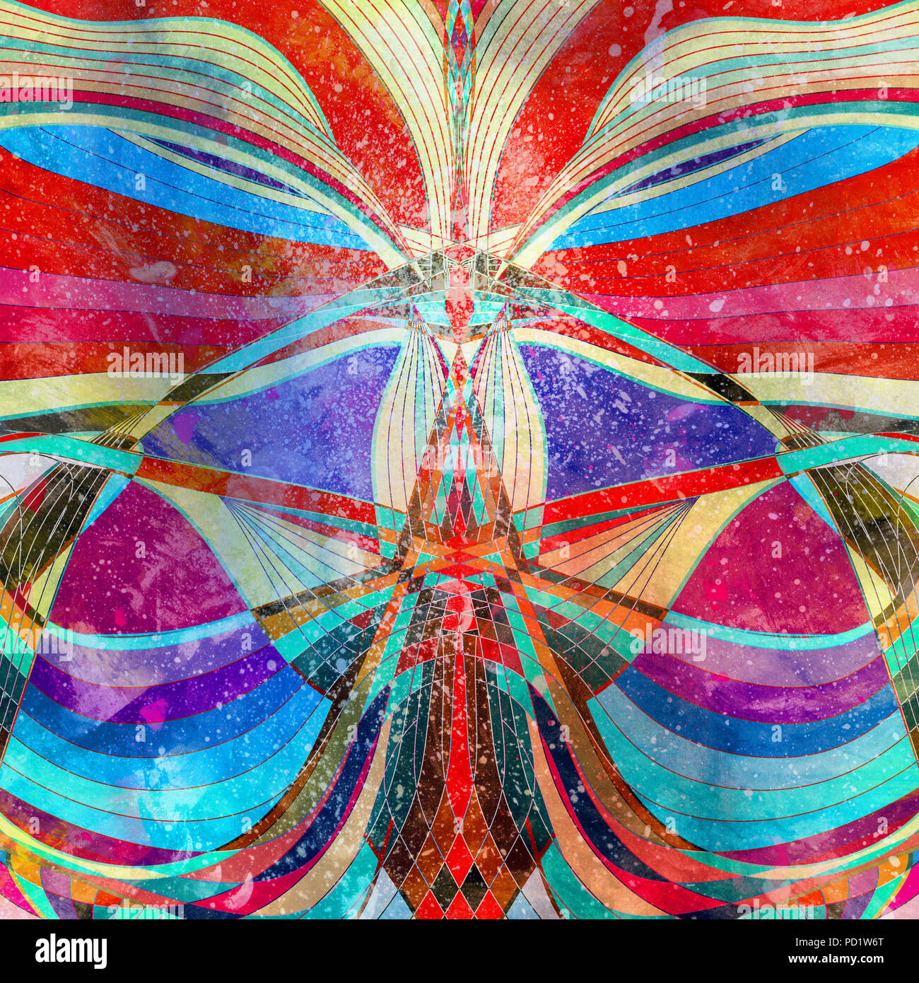 Abstract watercolor bright background with different colorful wave ...