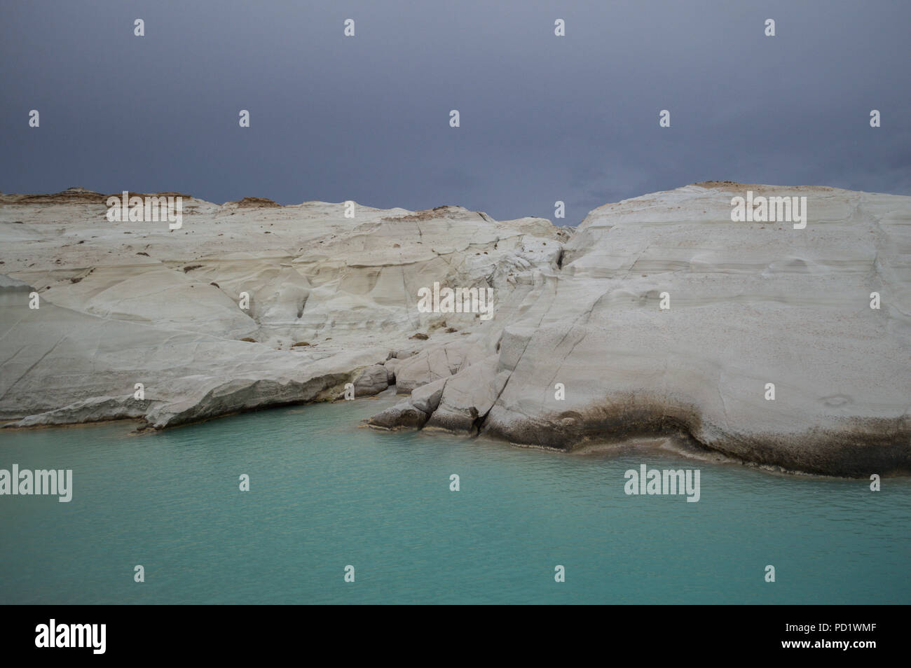 Volcanic Rock Cliffs at Sarakiniko Beach in Milos, Cyclades, Greece ...