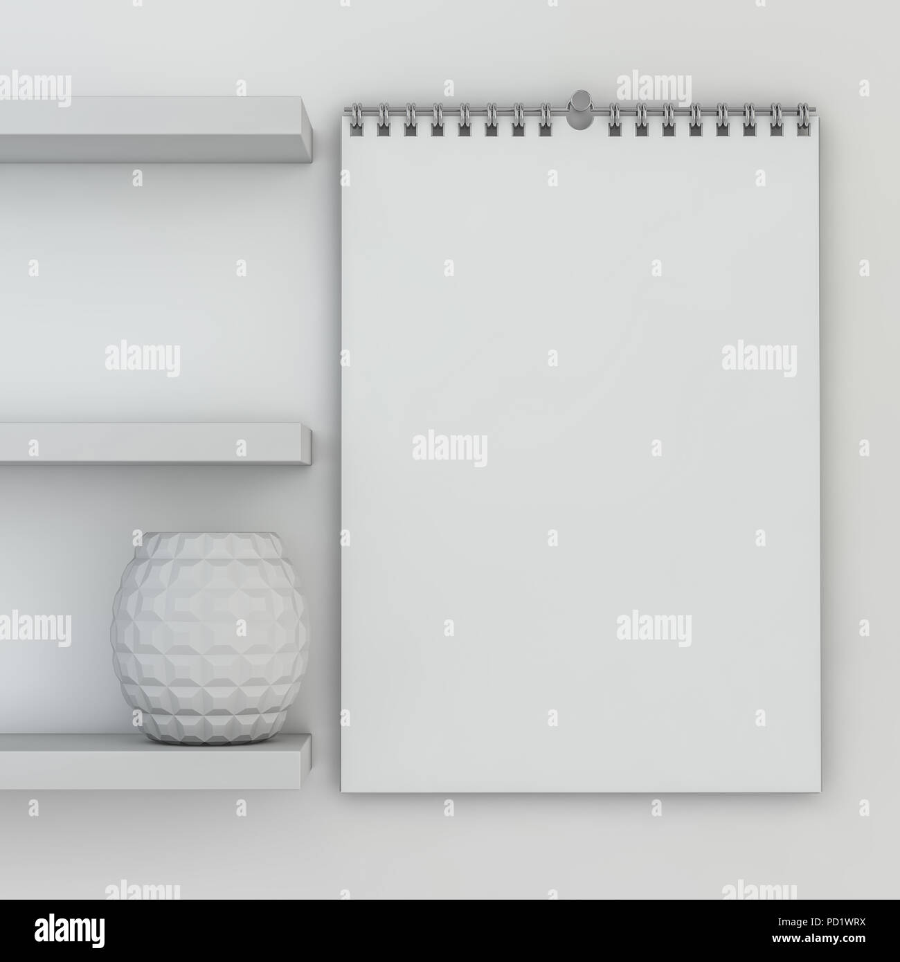 Blank design calendar template with on a background with soft shadows ...