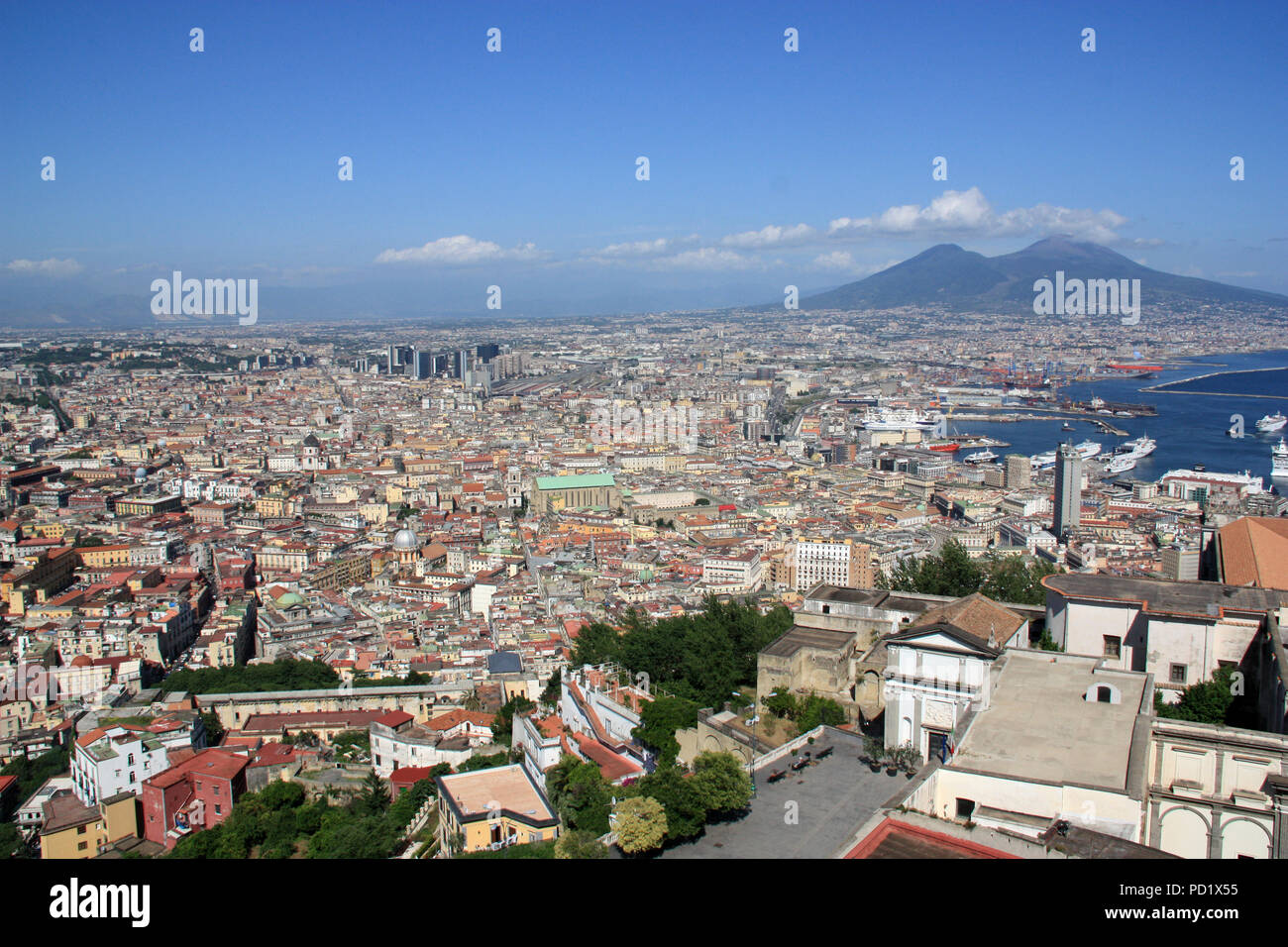 Stunning view of Napoli with Mount Vesuvius in the background - seen ...
