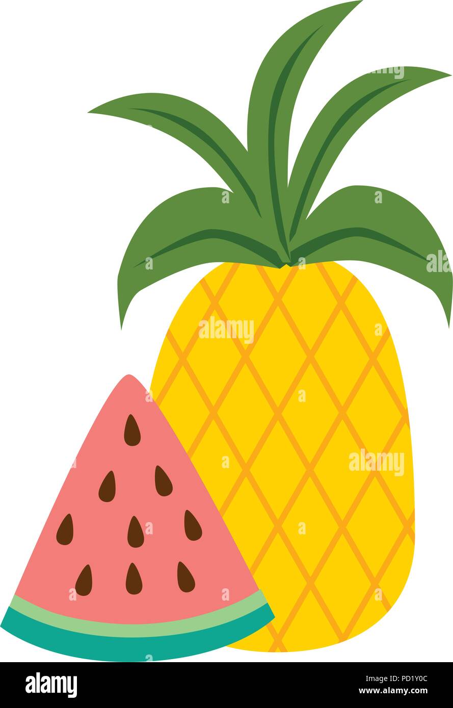 Sliced piece pineapple fruit Stock Vector Images - Alamy