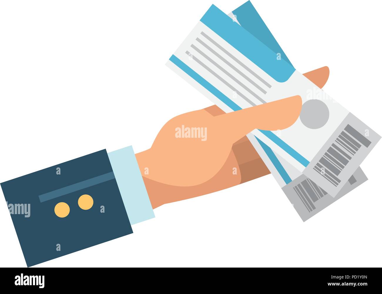 hand with tickets flight Stock Vector Image & Art - Alamy