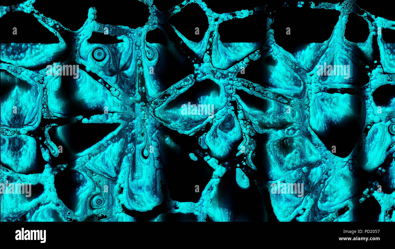 Boiling liquid surface with bubbles, computer generated modern abstract ...