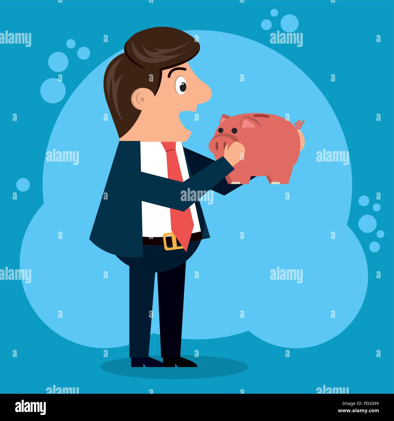 businessman character with economy icons Stock Vector Image & Art - Alamy