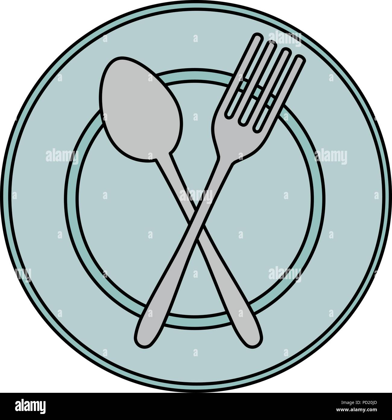Crossed Cutlery Vector High Resolution Stock Photography and Images - Alamy