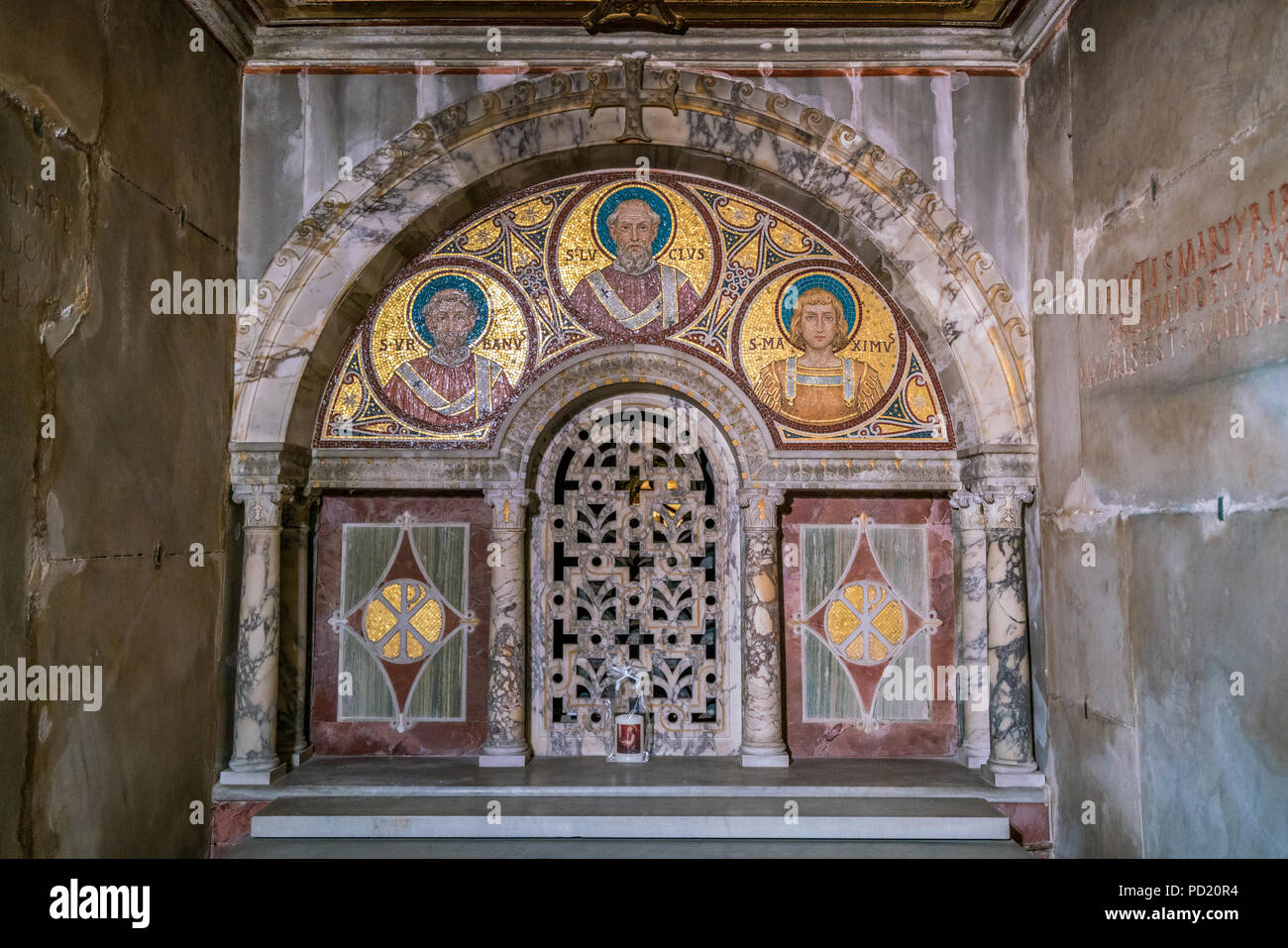 The crypt of Santa Cecilia in Trastevere Church in Rome, Italy Stock ...