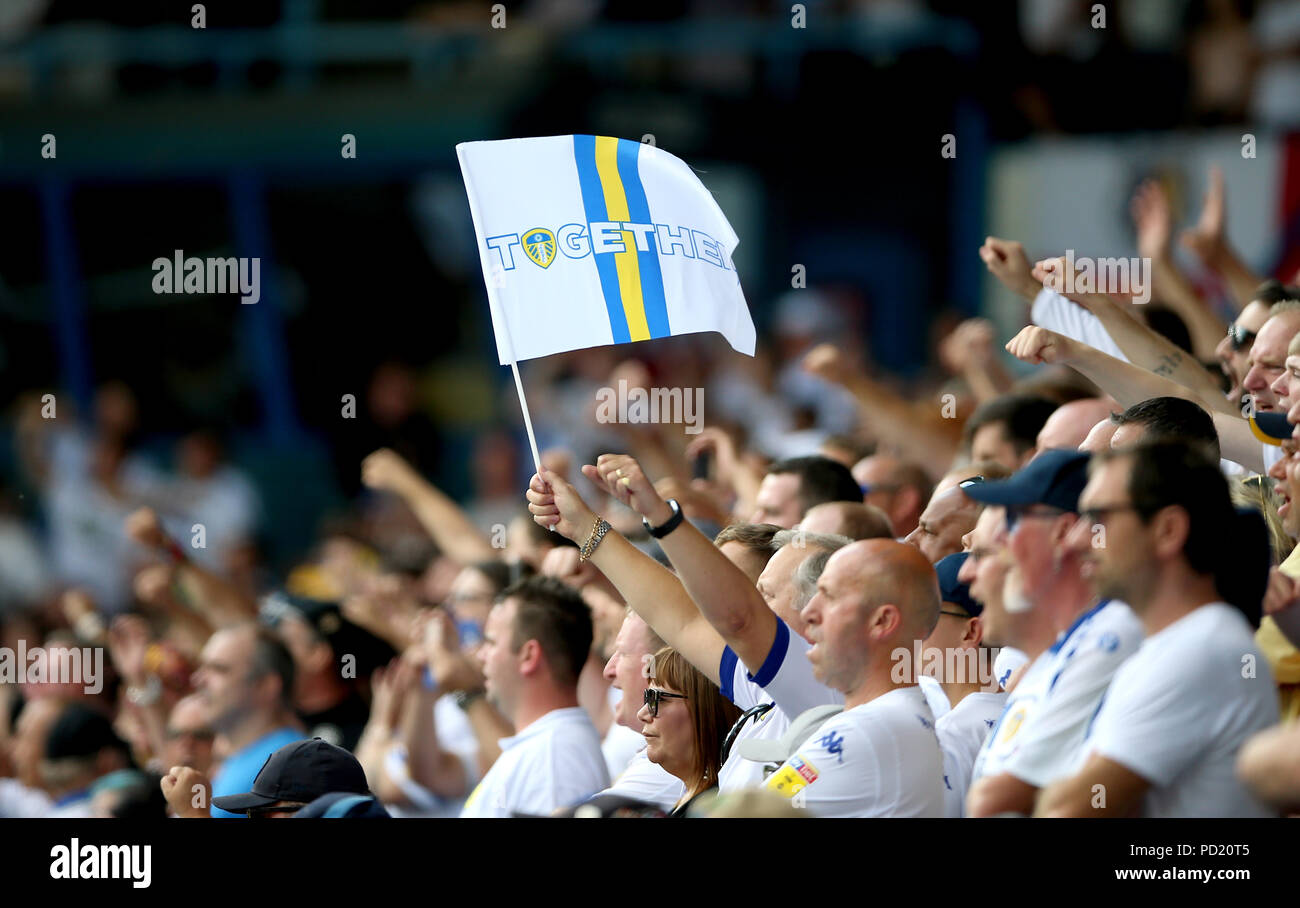 Leeds united flag supporters hi-res stock photography and images - Alamy