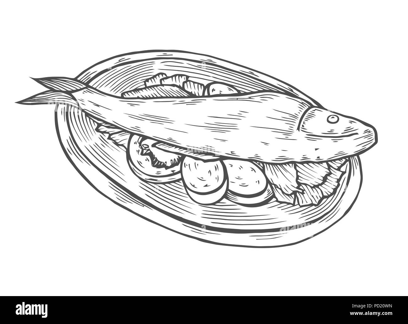 Hand Drawing Food Stock Vector Image & Art - Alamy