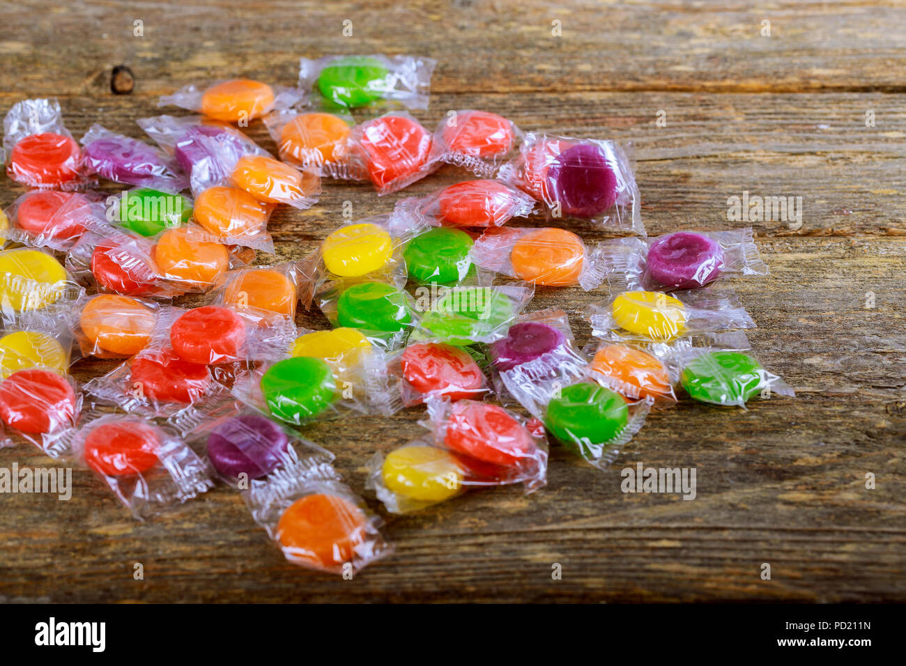 Closeup pile different candies hi-res stock photography and images - Alamy