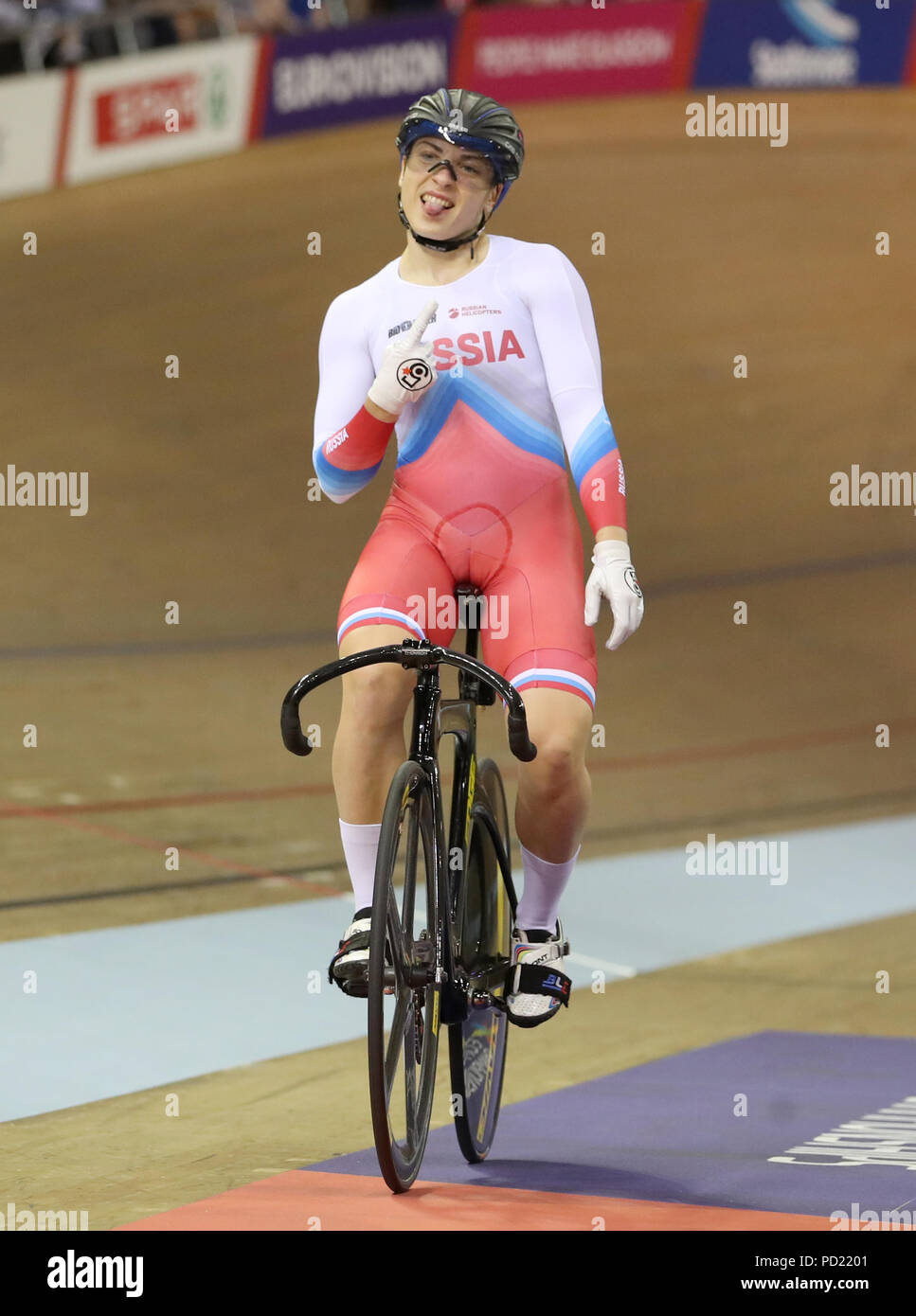 Russia's Daria Shmeleva celebrates winning the Gold Medal in the Womens ...