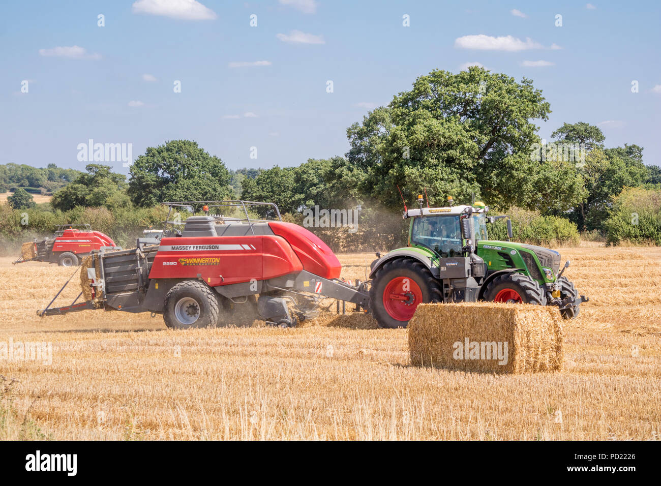 Hay bailing on an English farm, England, UK Stock Photo - Alamy