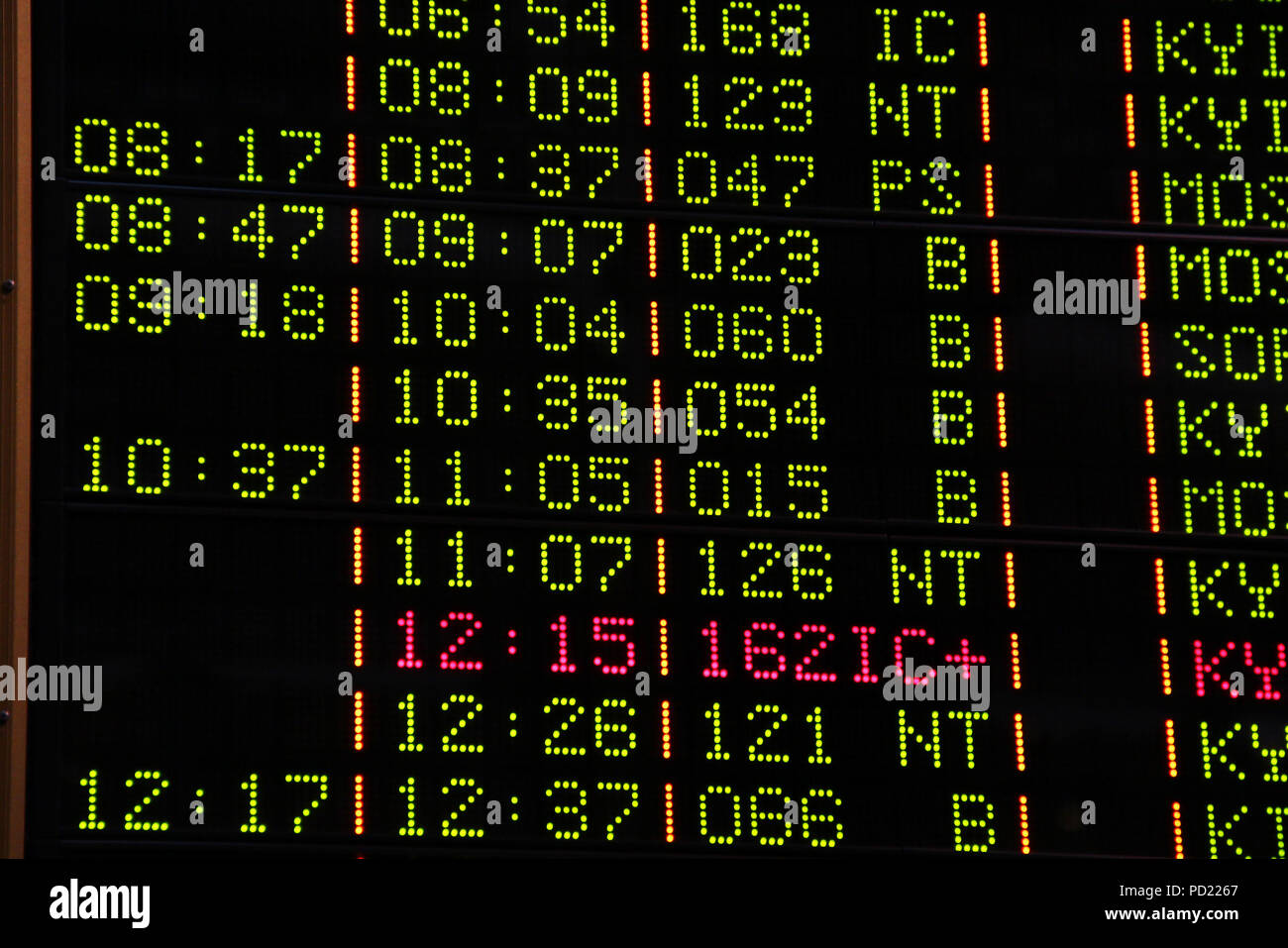 Train timetable display hi-res stock photography and images - Alamy