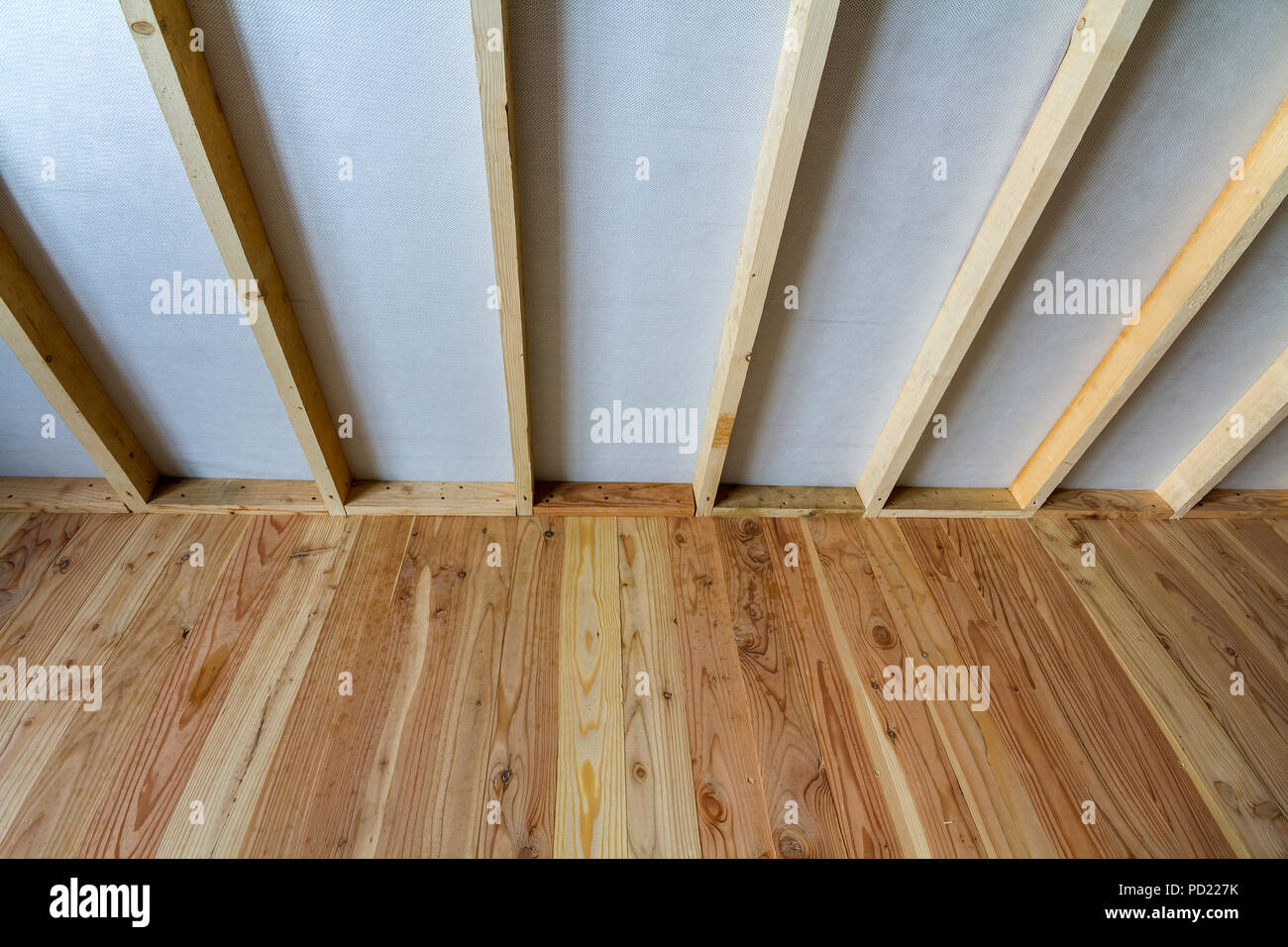Close-up detail of empty room under construction and renovation with ...