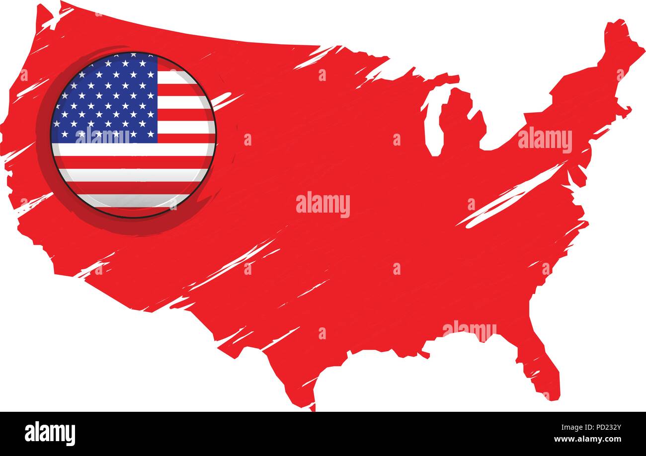 Map of the United States with a label Stock Vector Image & Art - Alamy