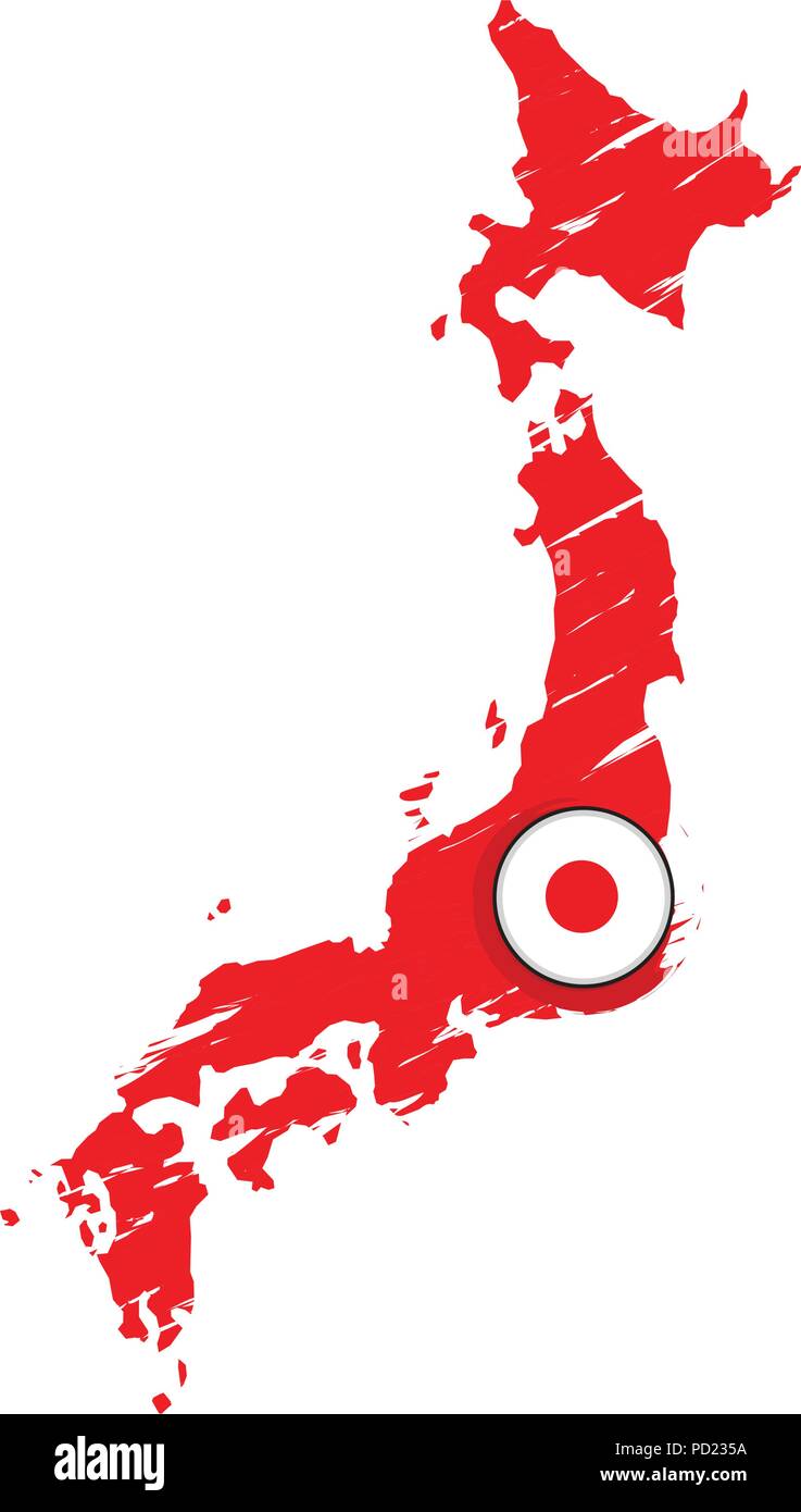 Map of Japan with a label Stock Vector Image & Art - Alamy