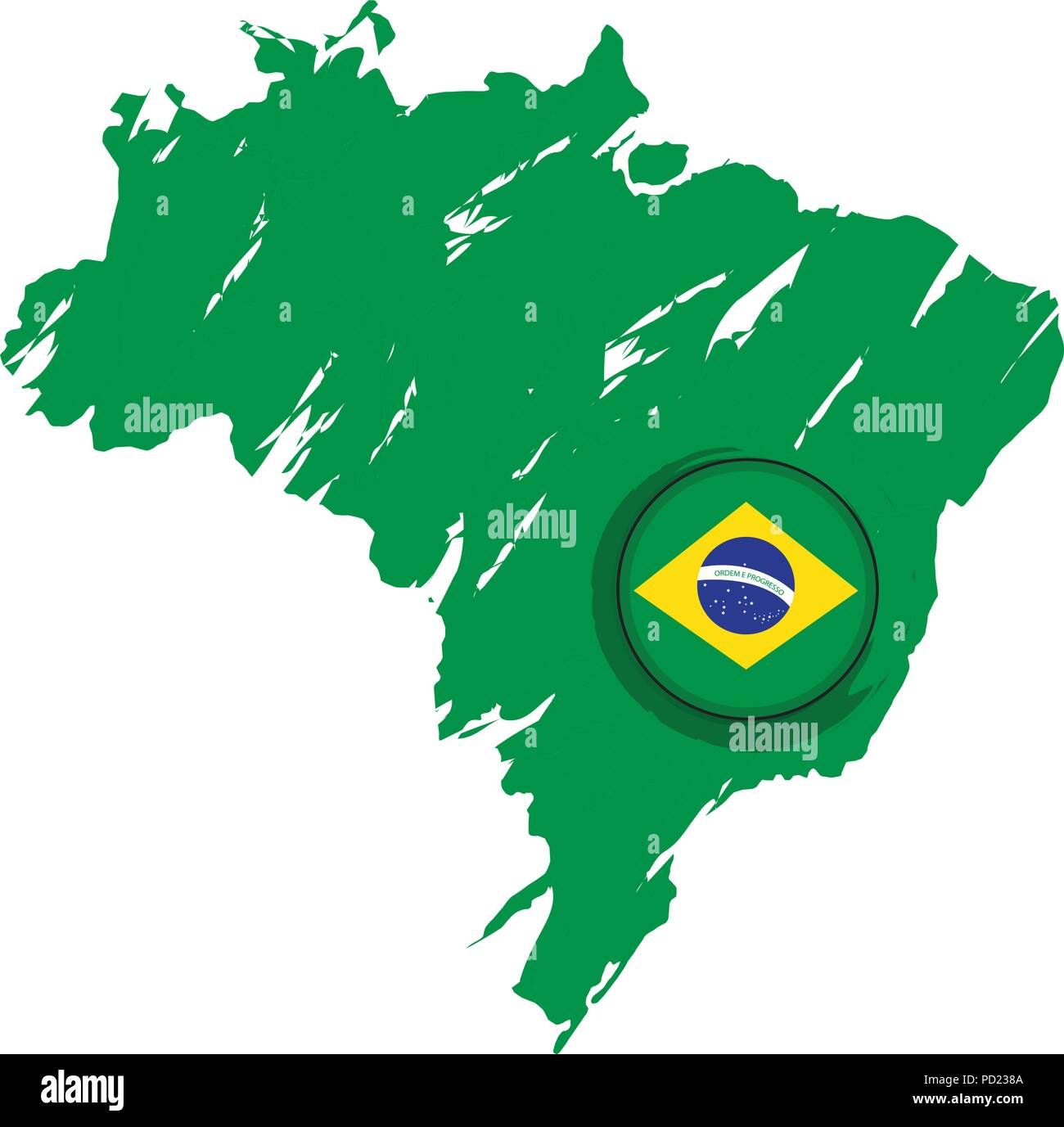 Map of Brazil with a label Stock Vector Image & Art - Alamy