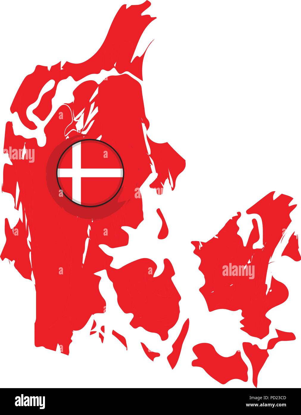 Map of Denmark with a label Stock Vector Image & Art - Alamy