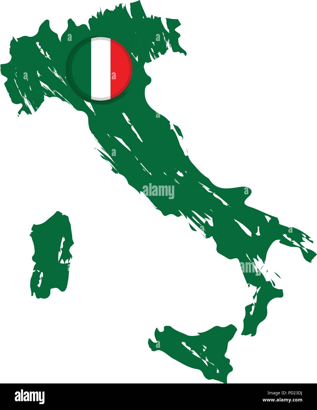 Map of Italy with a label Stock Vector Image & Art - Alamy