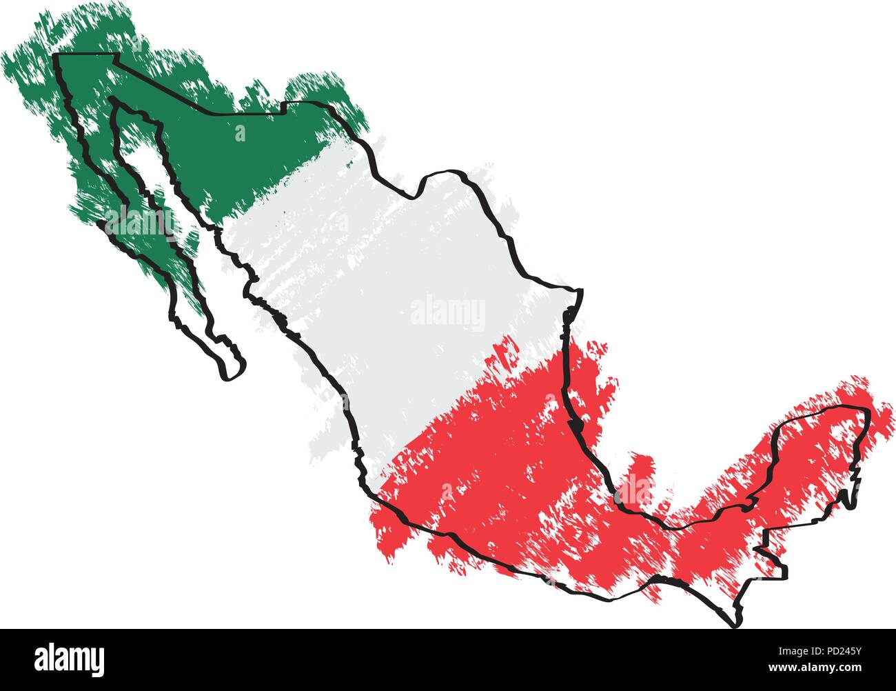Sketch of a map of Mexico Stock Vector Image & Art - Alamy