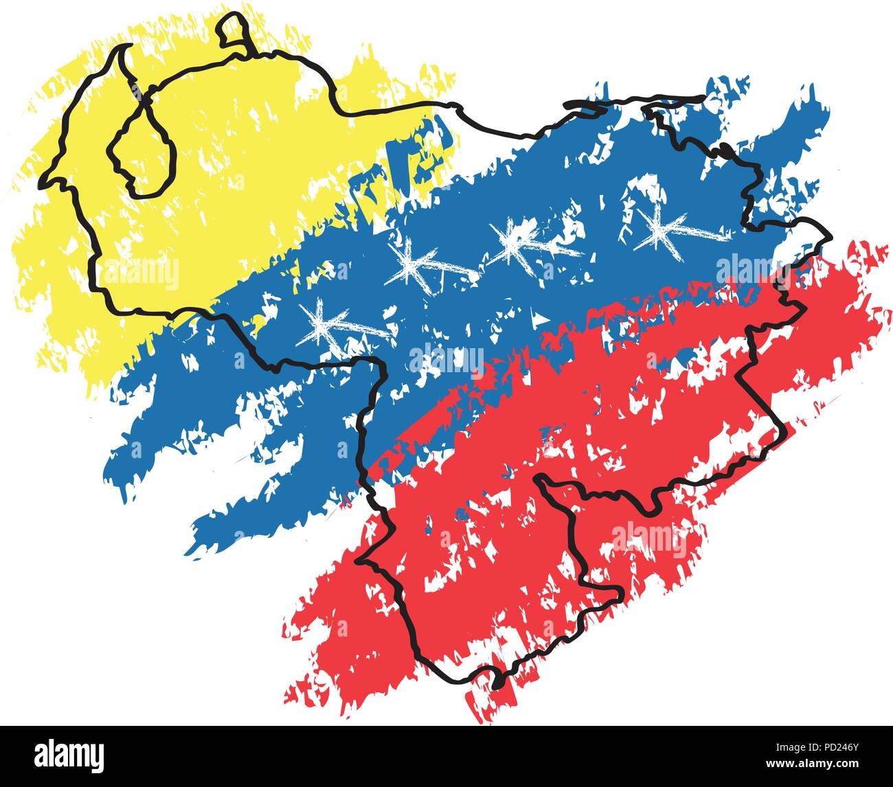Sketch of a map of Venezuela Stock Vector Image & Art - Alamy