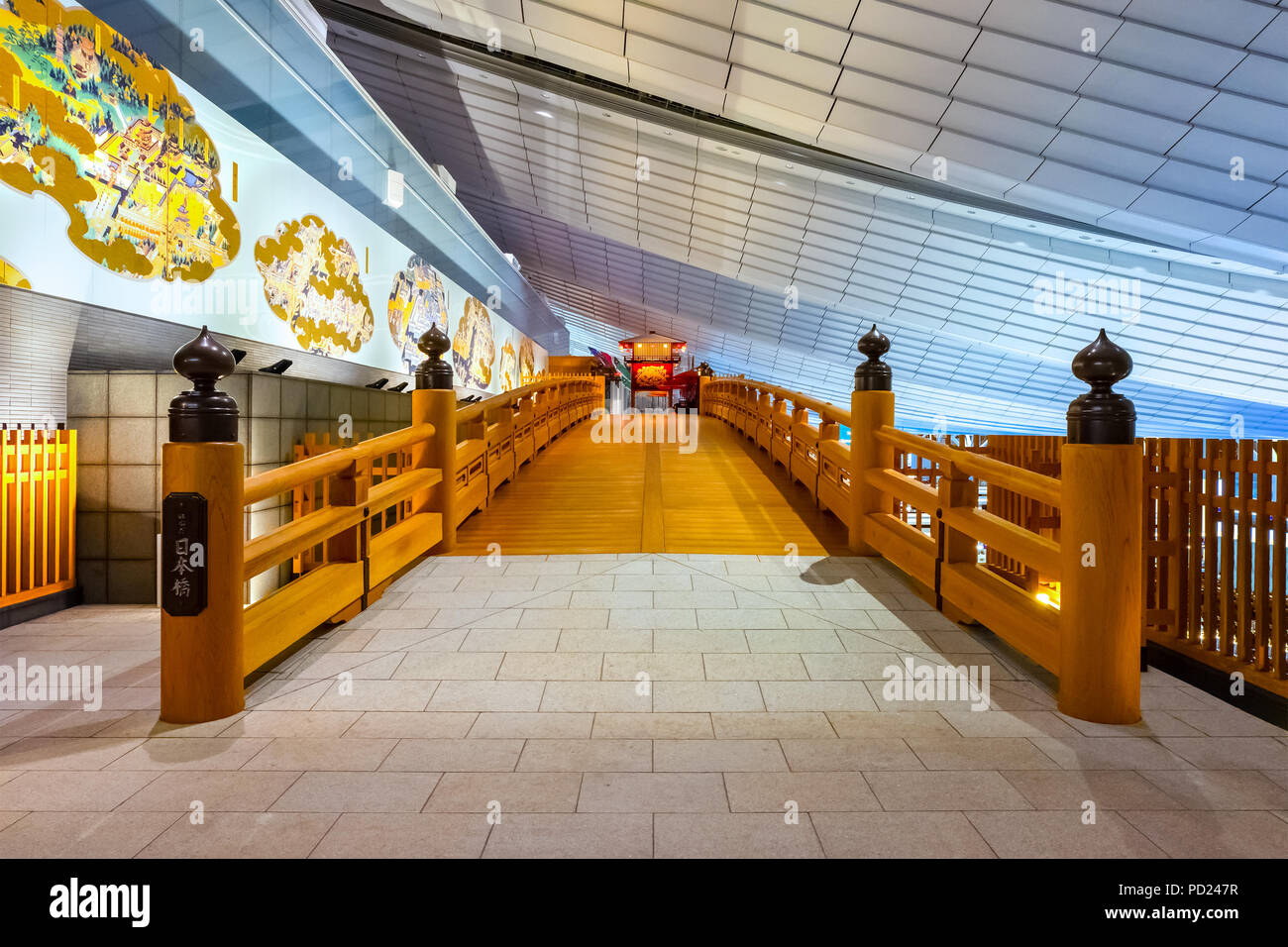 TOKYO, JAPAN - APRIL 19 2018: Nihonbashi bridge is a half size ...