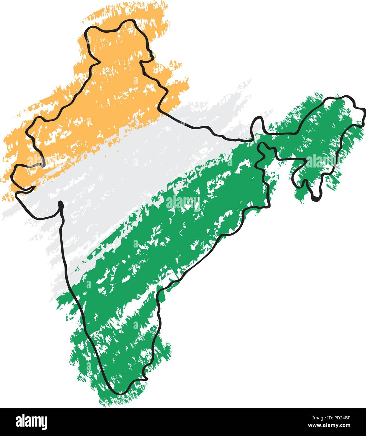 Sketch of a map of India Stock Vector Image & Art - Alamy