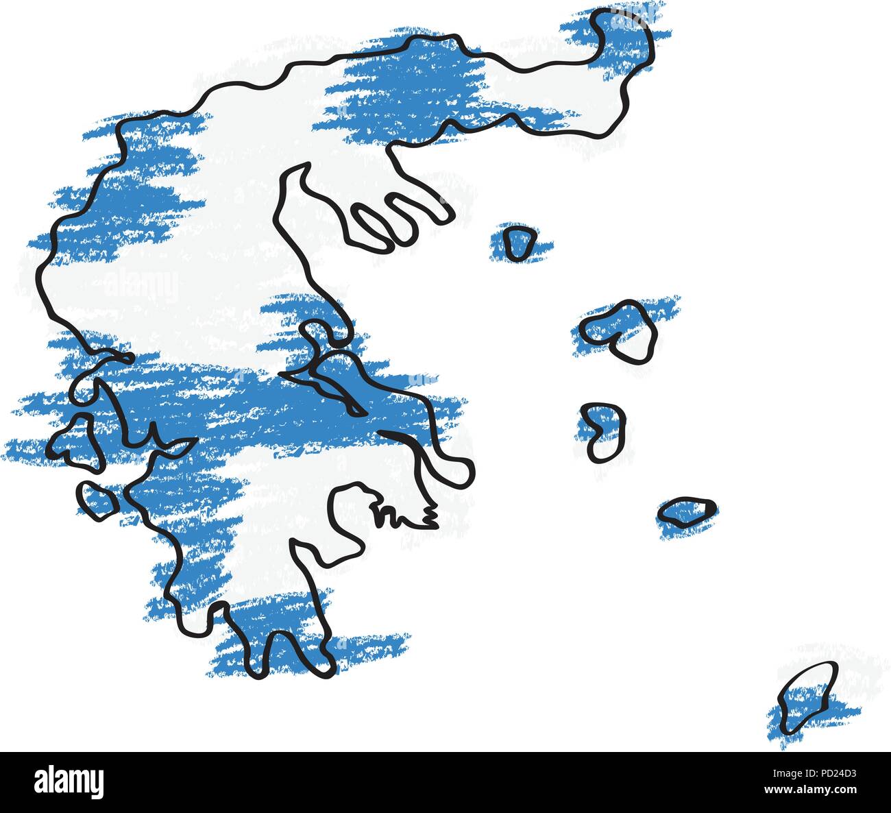 Vintage greece map Stock Vector Images - Alamy