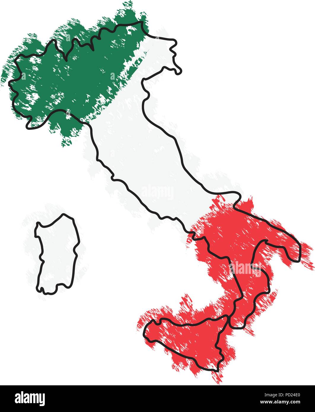 Sketch of a map of Italy Stock Vector Image & Art - Alamy