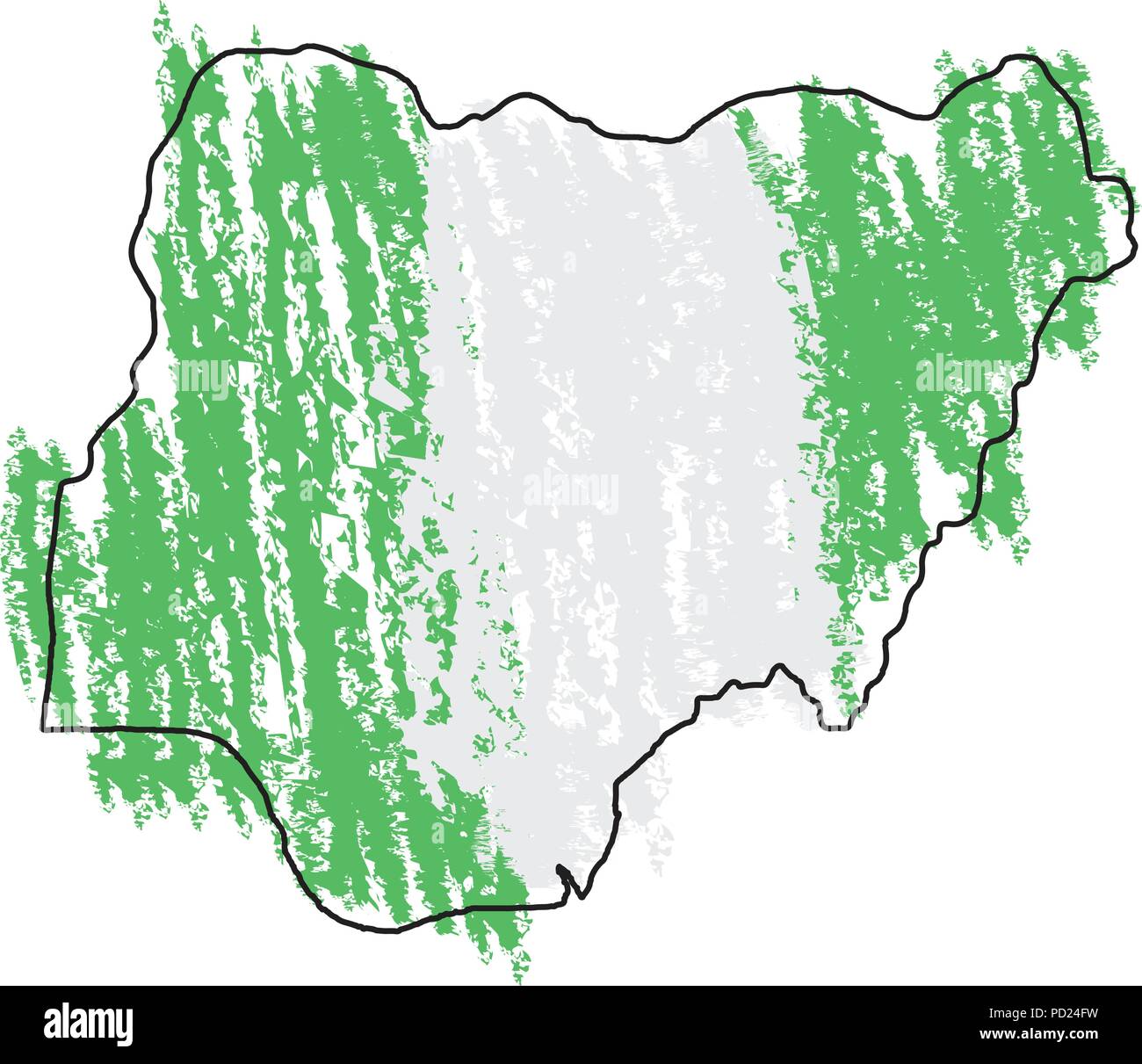 Sketch of a map of Nigeria Stock Vector Image & Art - Alamy
